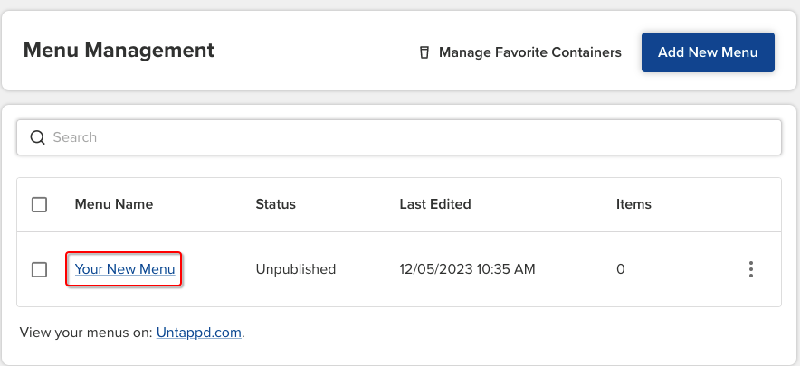 Building Menus – Untappd
