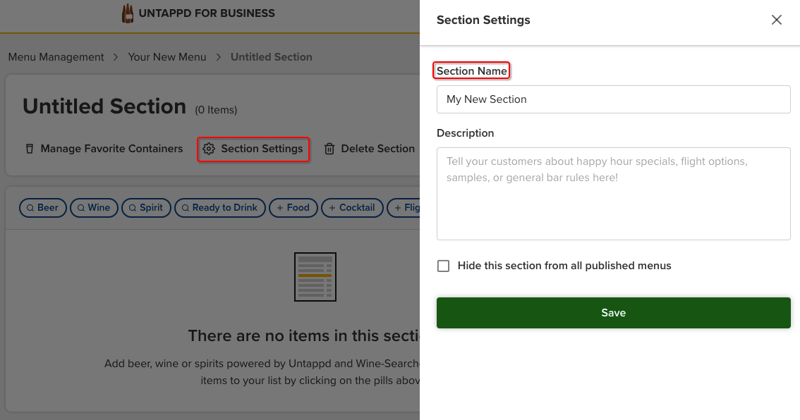 Building Menus – Untappd