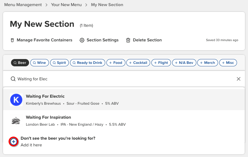 Building Menus – Untappd