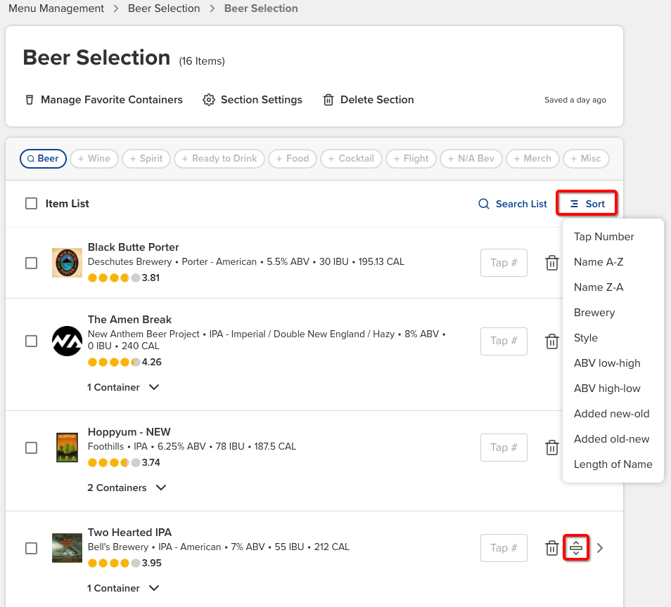 Building Menus – Untappd