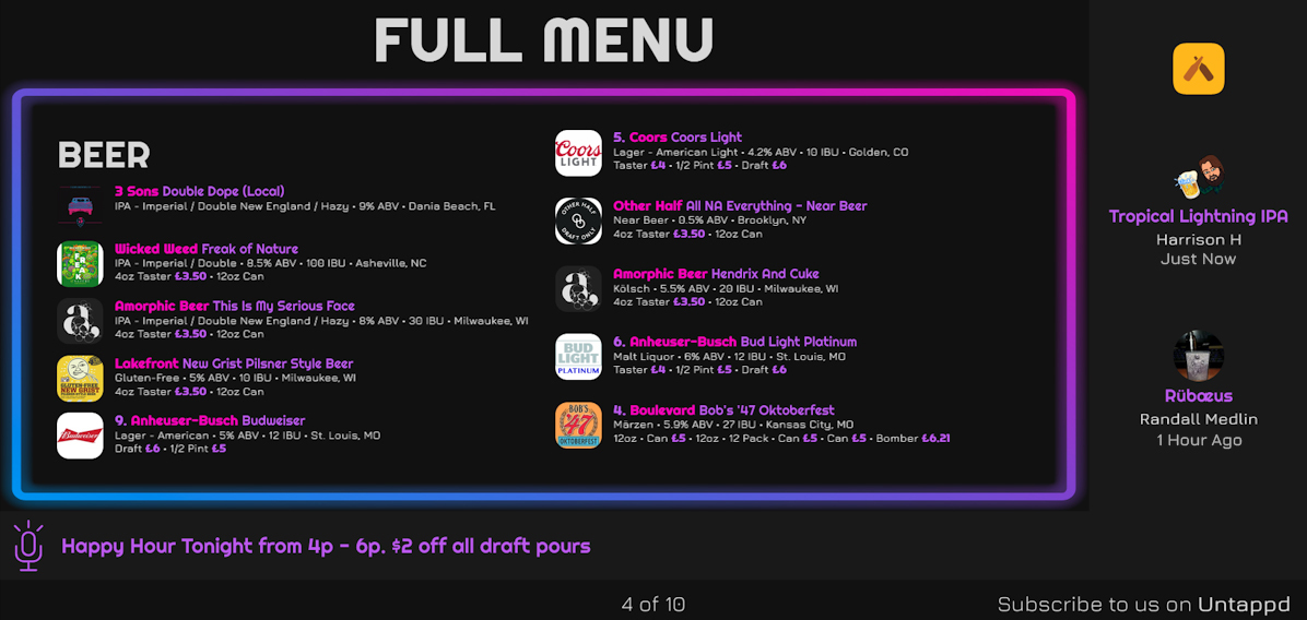 New Digital Menu Themes and Customization Options Now Available! – Untappd